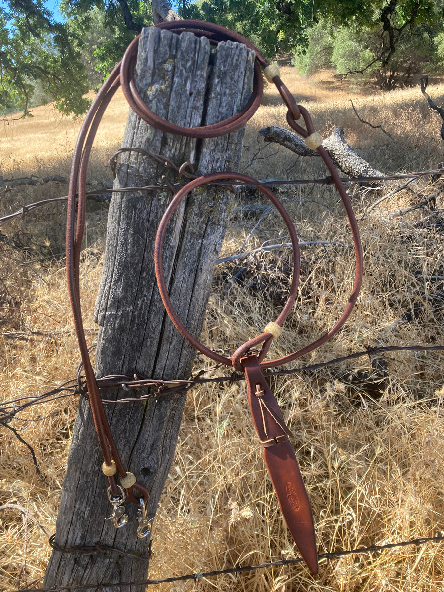Rolled Romel Reins, Hermann Oak® Leather – Buckaroo Leather Products