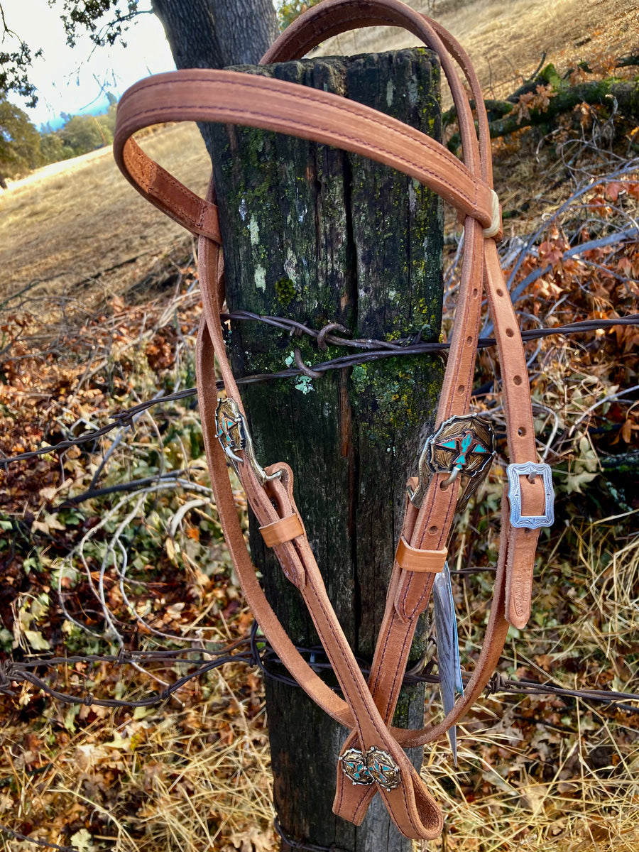 Thunderbird Headstall, Hermann Oak® Leather – Buckaroo Leather Products