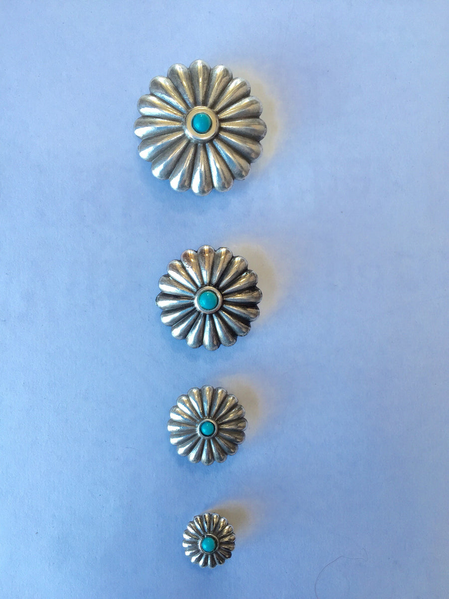 Turquoise Antique Silver Conchas – Buckaroo Leather Products