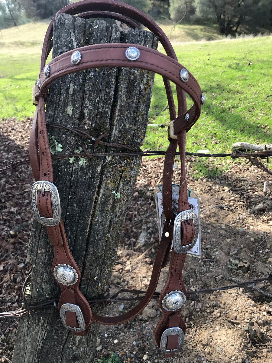 Harness Headstall Old Visalia Style Conchas – Buckaroo Leather Products